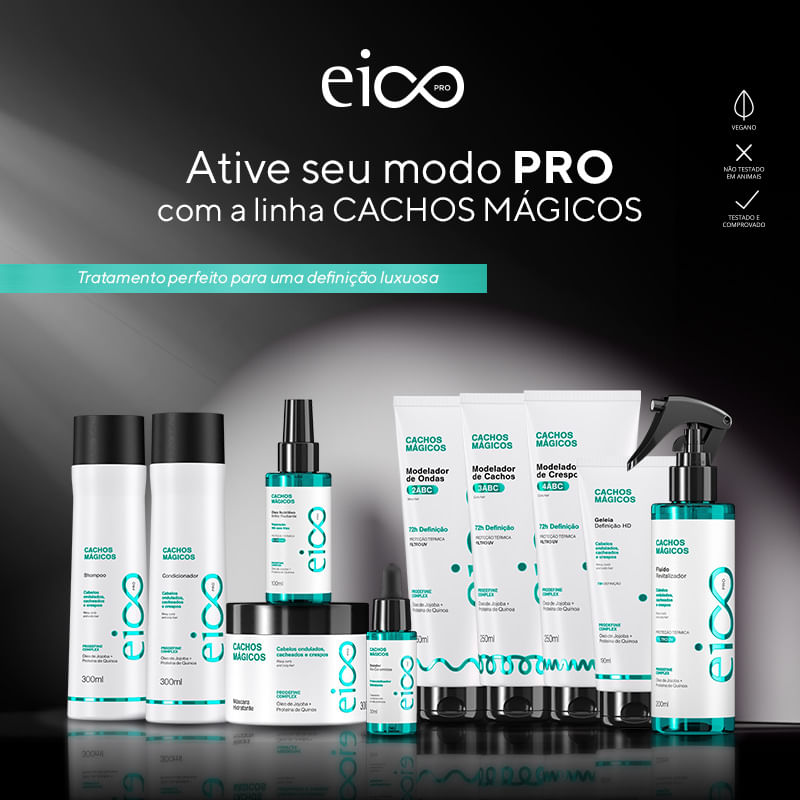 Kit Eico PRO Cachos Mágicos - Finalização para Crespos (4 produtos ...